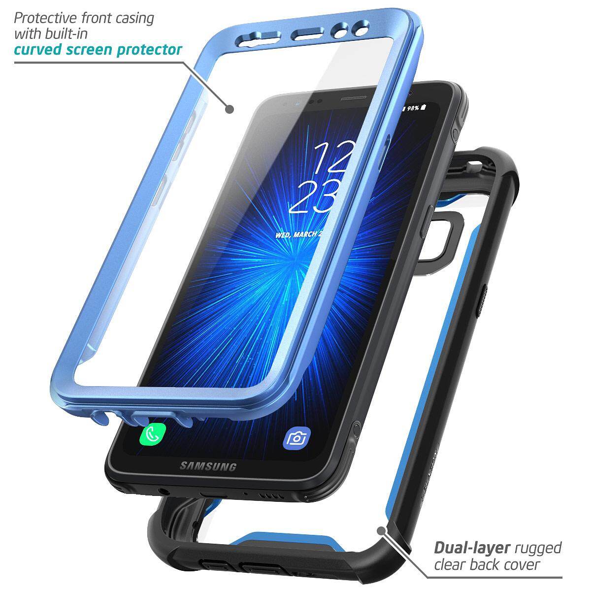 For Samsung Galaxy S8 Active case i-Blason Full-body Rugged Clear ...