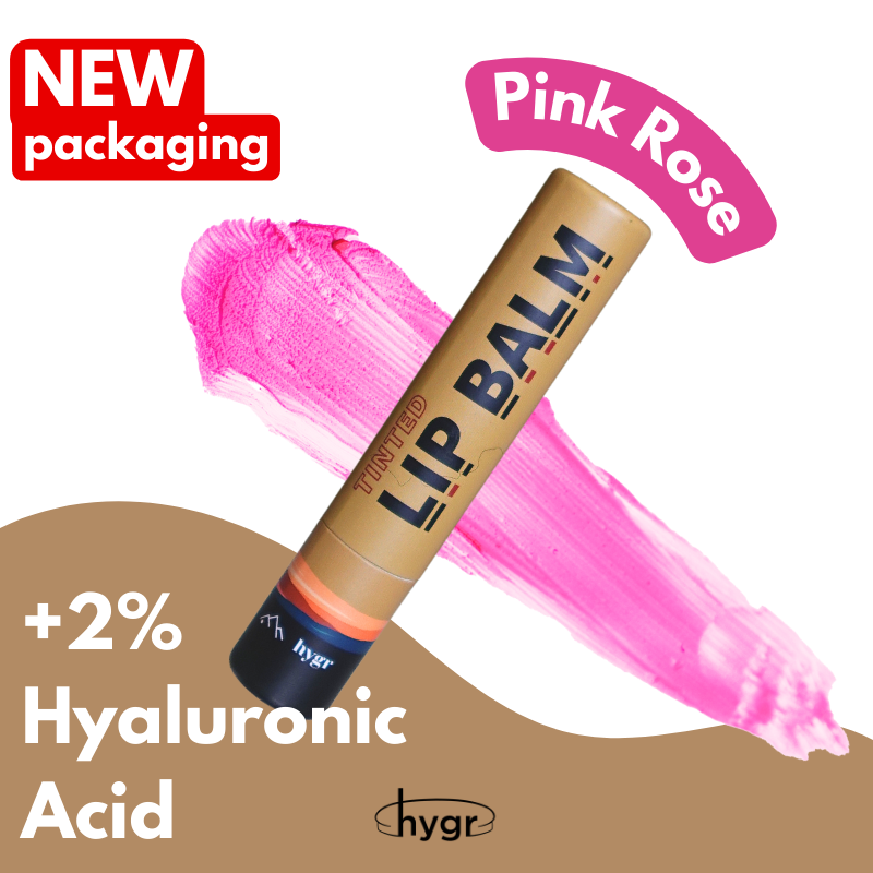 [Pink Rose] Natural Tinted Lip balm Pink Rose + 2% Hyaluronic Acid HYGR ...