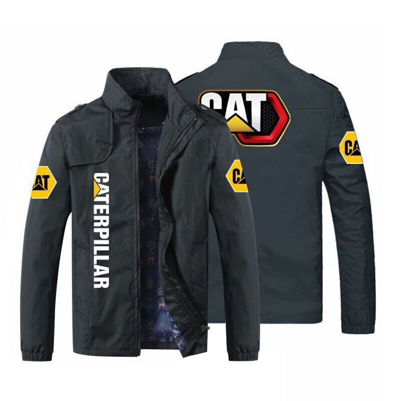 Maycaur Brand Trendy Fashion Men's Pilot CAT Caterpillar Car Logo Jacket Loose Baseball Uniform ...