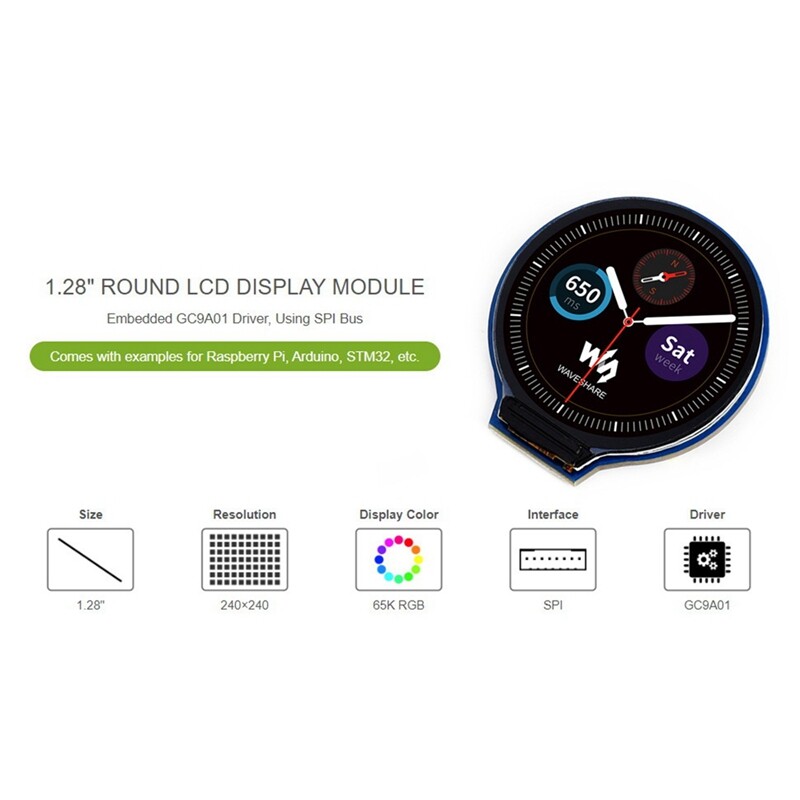 1.28Inch Round LCD Display Module 65K RGB Colors 240X240 Resolution ...