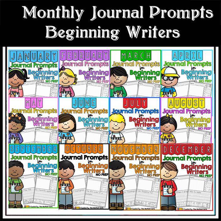 Monthly Journal Prompts for Beginning Writers The Bundle Practice ...