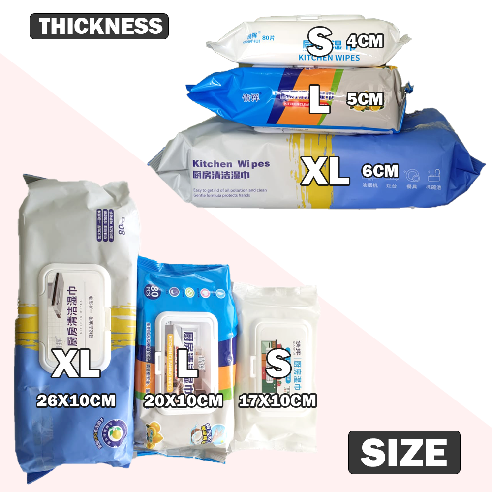 Kitchen Cleaning Wipes Extra Thick 80pcs | Lazada