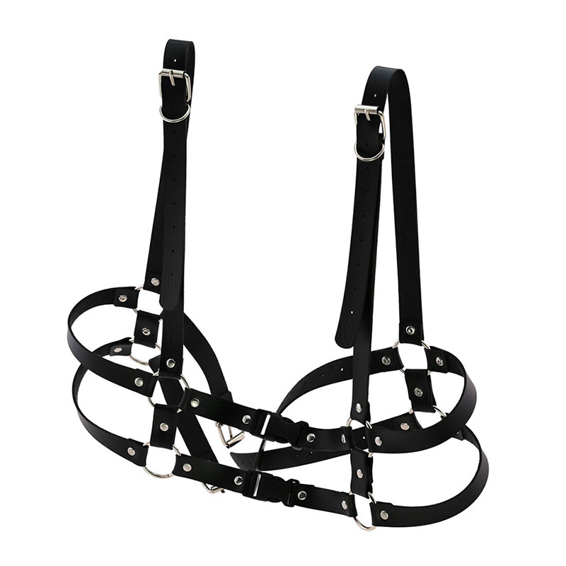 PU Leather Harness Belt Punk Goth Adjustable Chest Suspenders Buckle ...