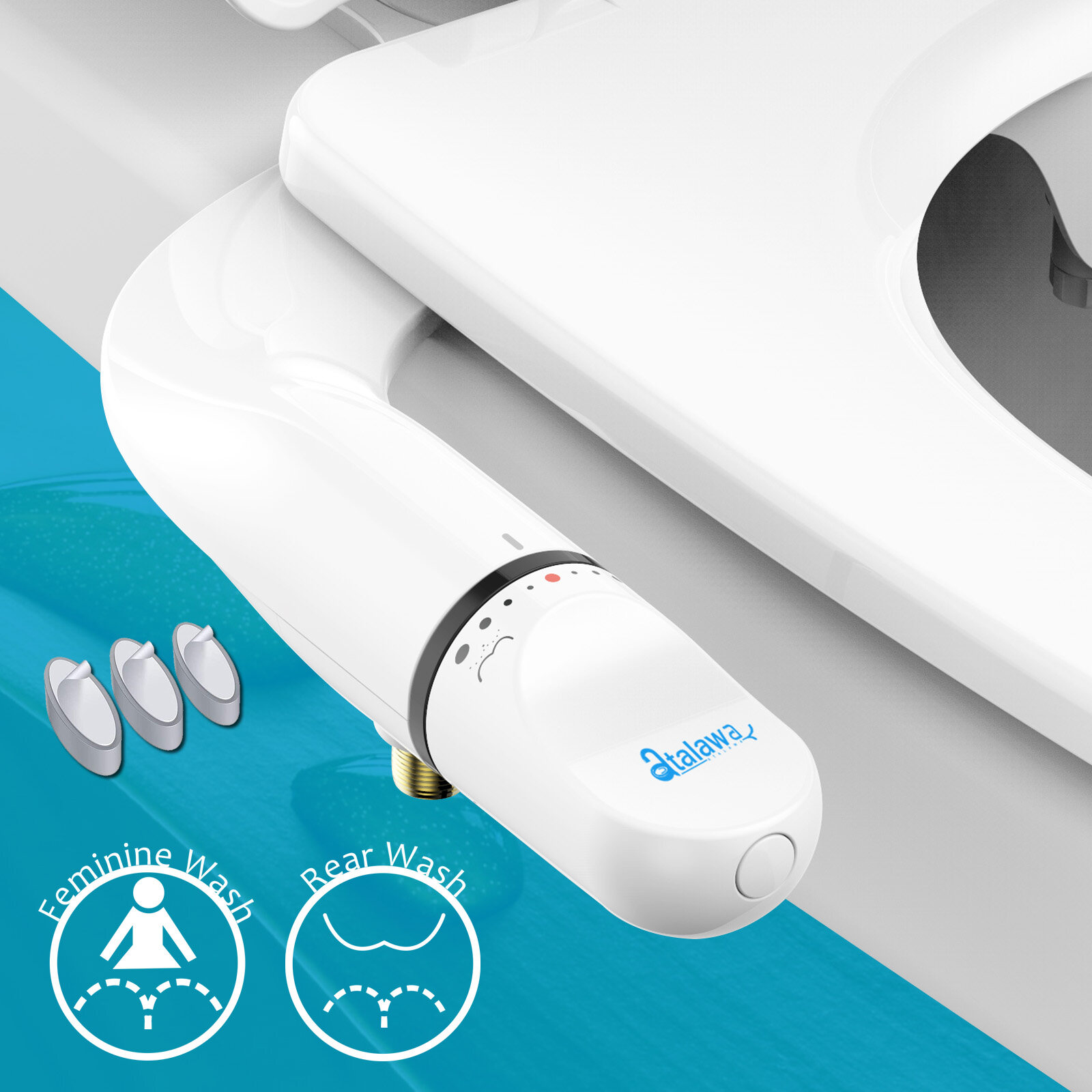 Atalawa Aw5650 Non Electric Bidet Toilet Seat Attachment Ultra Thin