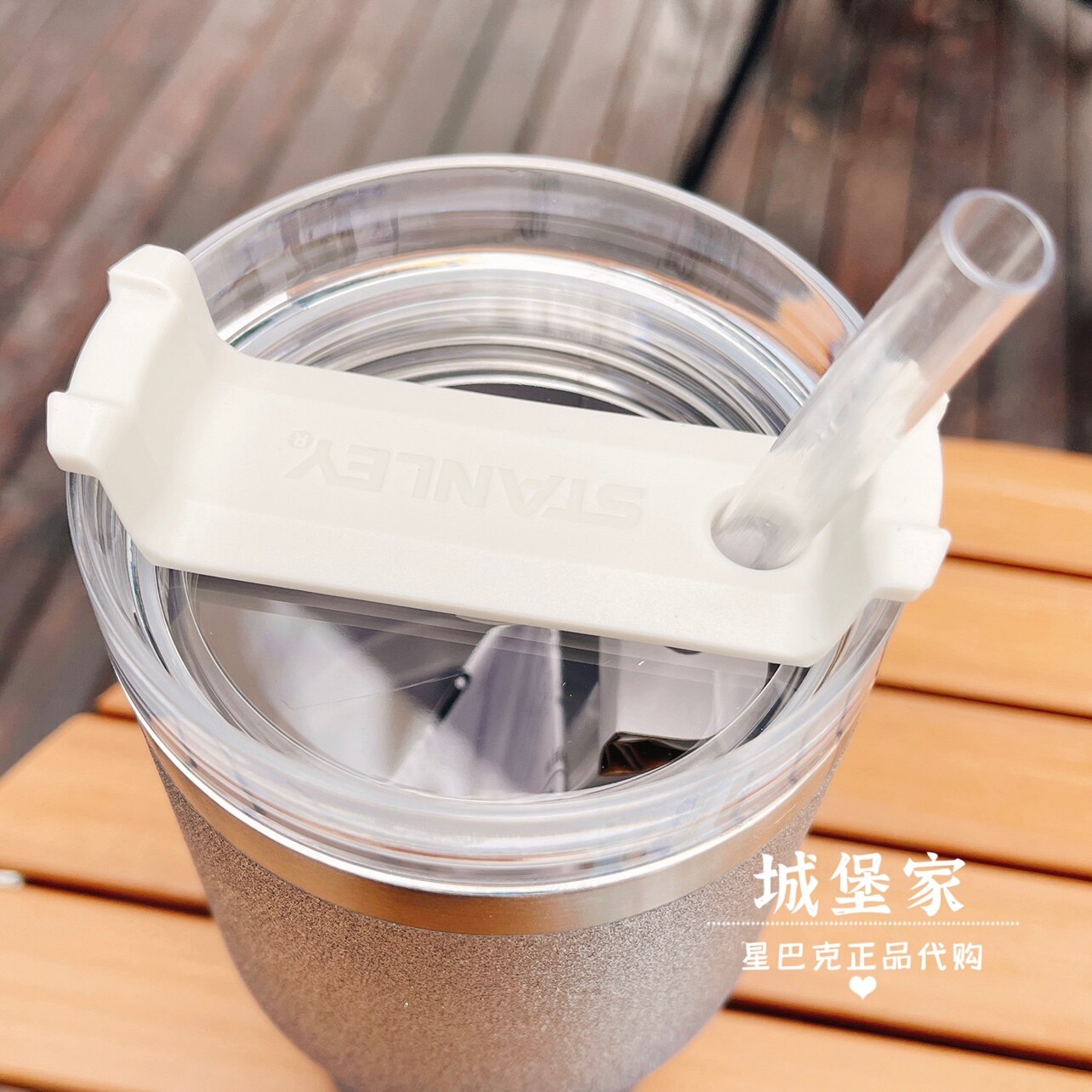 Starbuck ถ้วยสีฟ้าเงินระยิบระยับ Gradient Stanley สแตนเลสแก้วมีหลอดความ ...