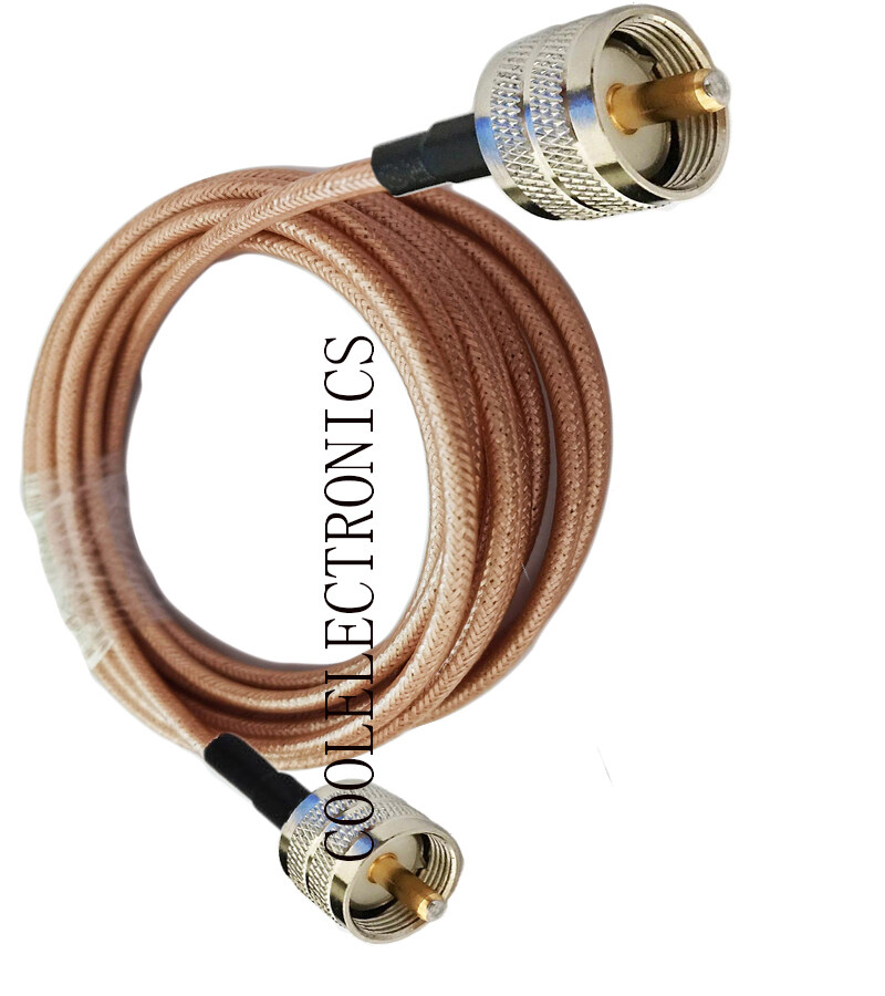 RG400 UHF Male to UHF PL259 Plug Male Connector Double Shielded Copper Braid RF Coaxial cable ...
