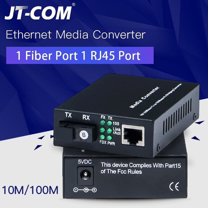 1 Pair Optical Fiber Media Converter 10/100M Singlemode Simplex Fiber ...