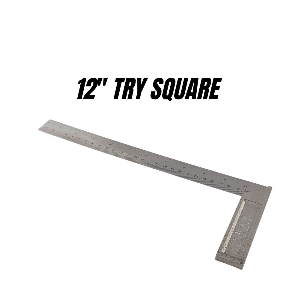 Try Square Steel Carpenter Square Scale Ruler Tools L Shape Pembaris ...