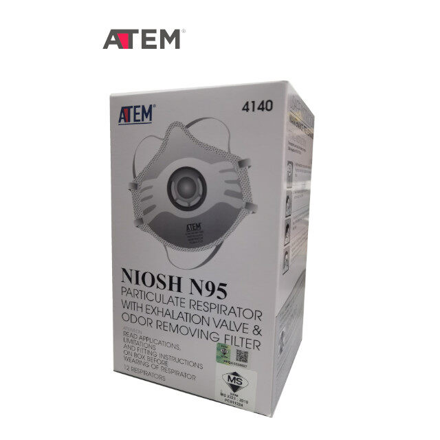 avesta - ATEM 4140 N95 Mask with Valve & Carbon Layer, With SIRIM ...