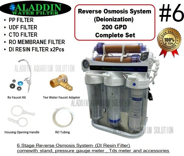 600GPD#8 /6Stage RO Water (Reverse Osmosis +DI Resin Deionization ...