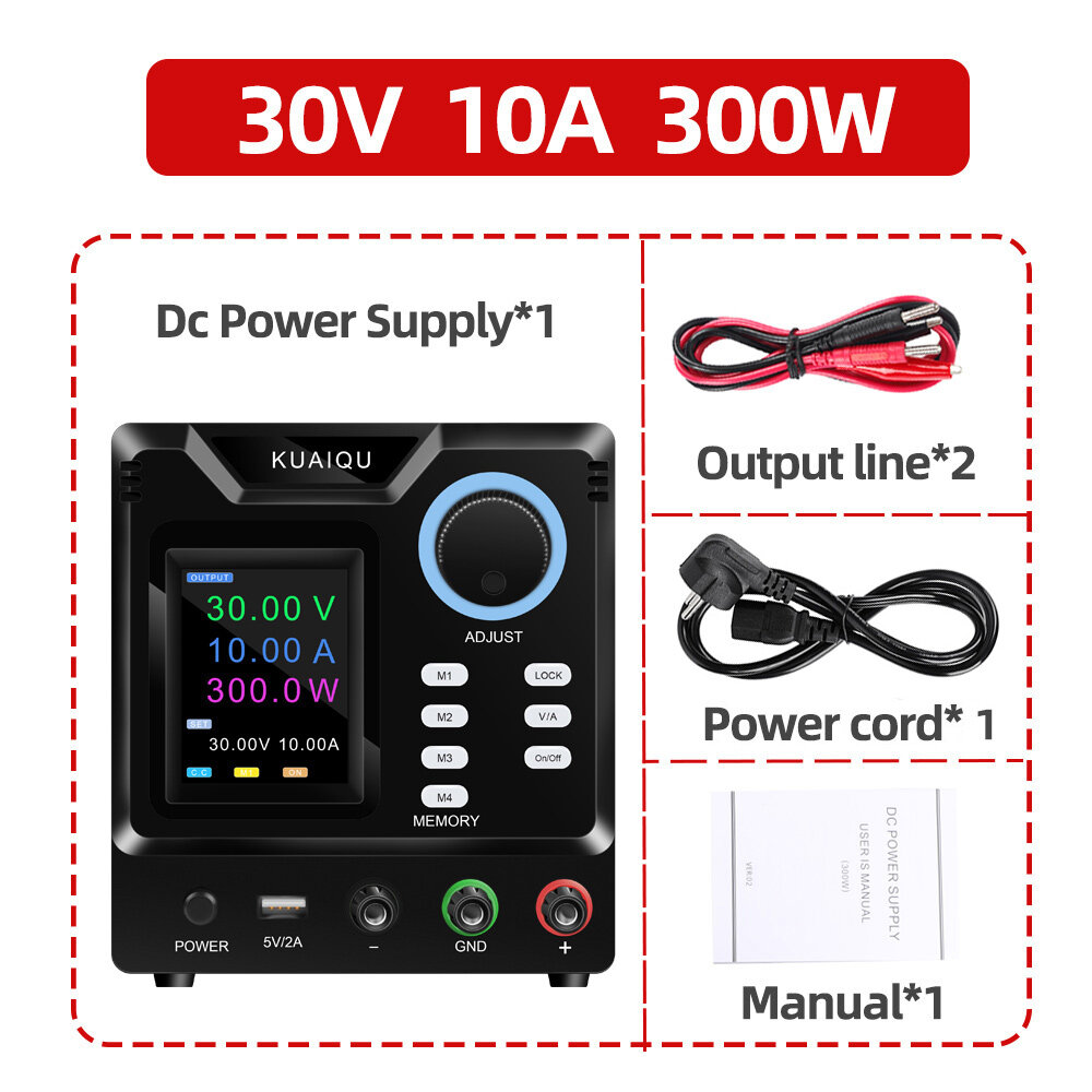 30V 10A Lab Programmable DC Power Supply with RS-232/USB Laboratory Adjustable 60V 5A 120V 3A ...