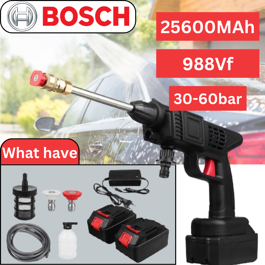 BOSCH 988VF Cordless Water Jet Portable Car Wash High Pressure Water Jet Gun Machine Cleaner Air ...