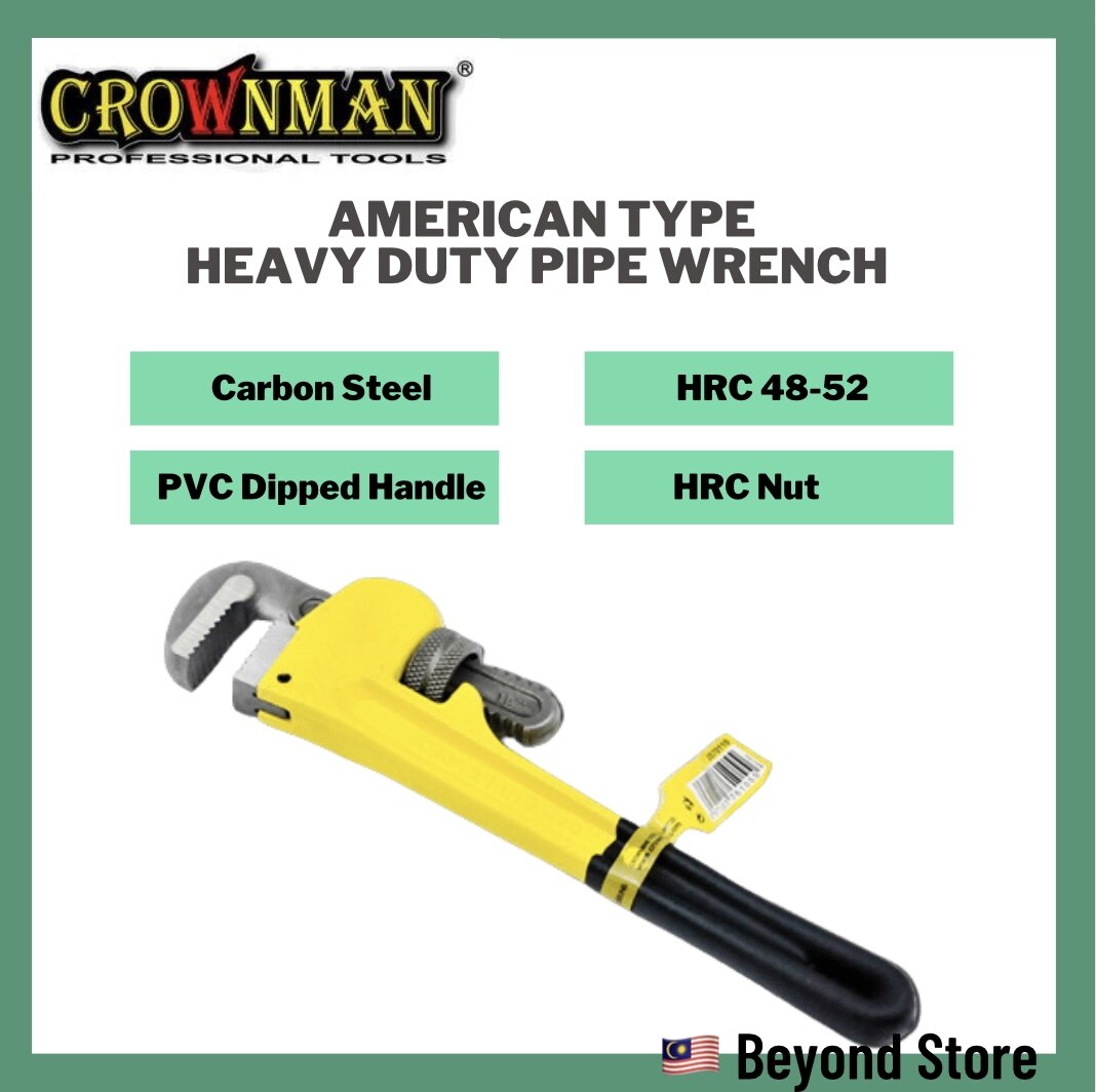 Crownman 8''/ 10''/ 12''/ 14''/ 18'' HEAVY DUTY Adjustable Pipe Wrench ...