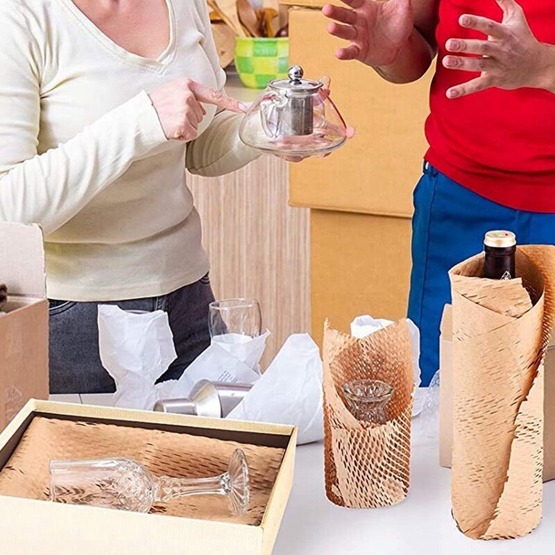 1 Roll Recycled Packing Paper 12Inch x 33FT Eco Honeycomb Paper for ...