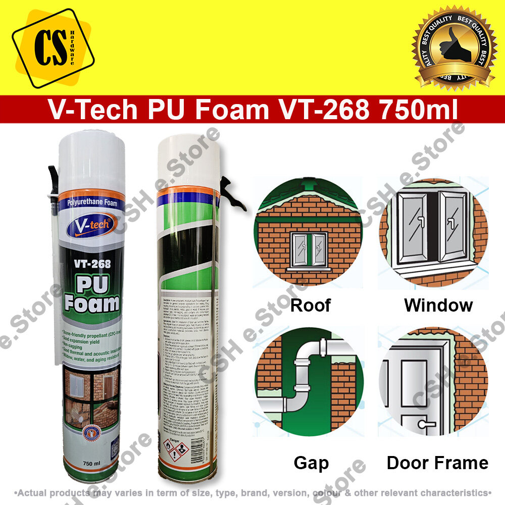 Vtech Polyurethane Foam PU Foam VT-268 750ml Sealing Filing Mounting ...