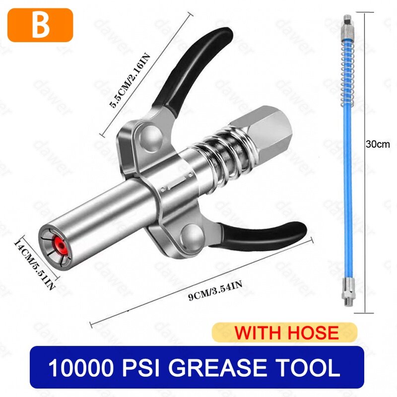 Heavy Duty Grease pump Injector Coupler Nozzle with Hose Kit 10000psi ...