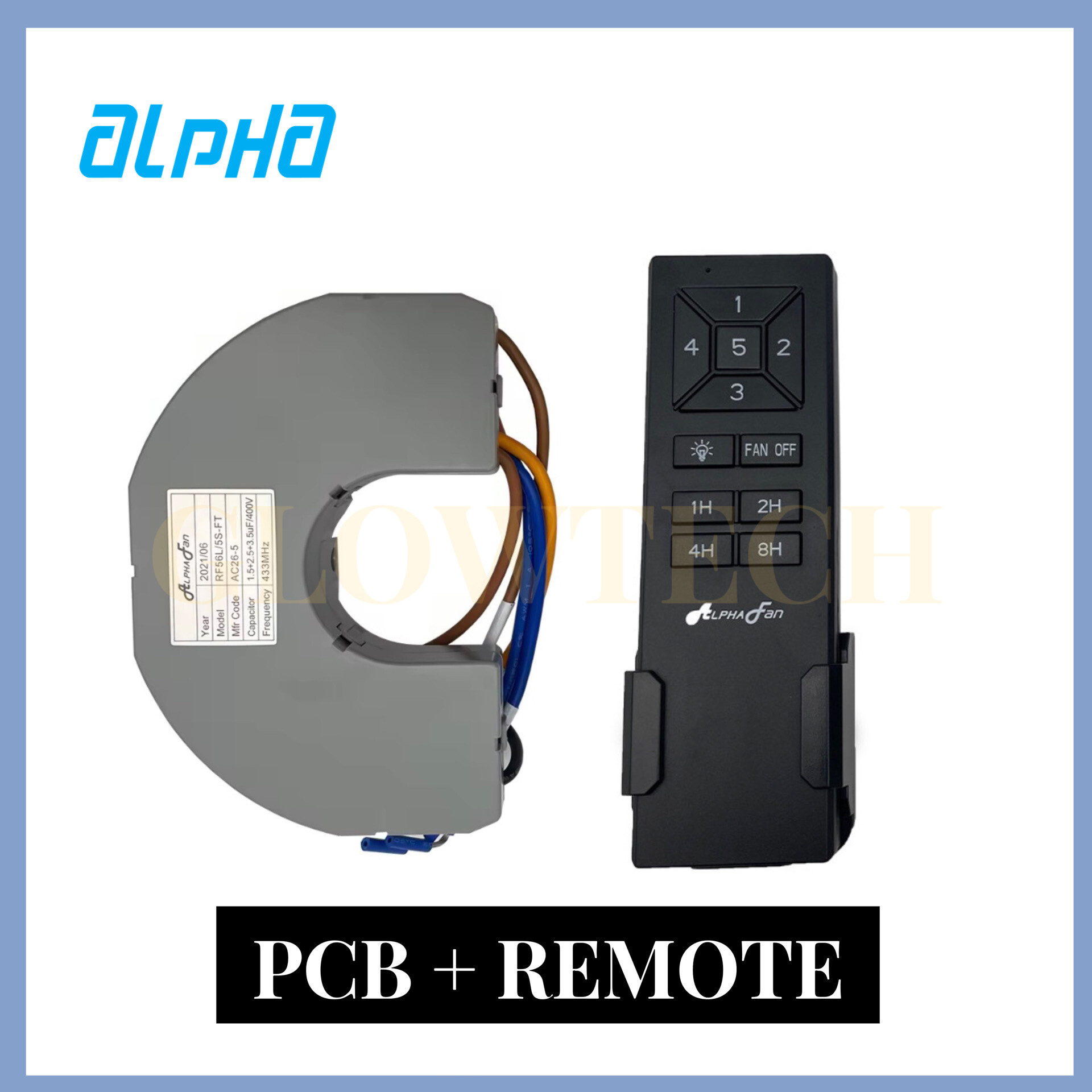[ORIGINAL] ALPHA Ceiling Fan PCB/REMOTE CONTROL RF56L/5S-FT | Lazada