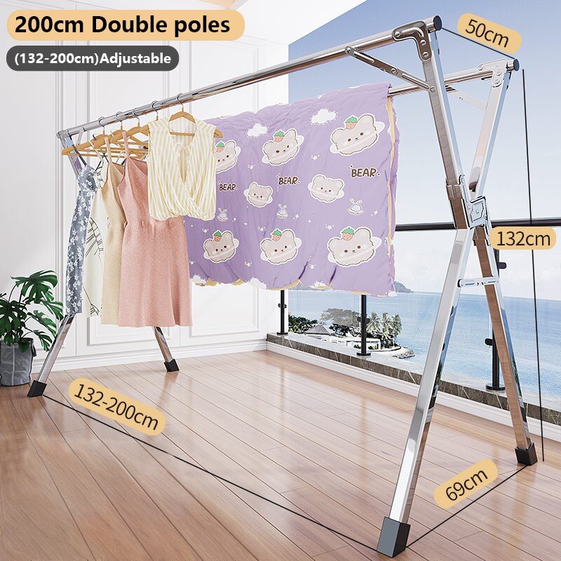 Stainless Steel Clothes Rack Rak Penyidai Baju Hanger Baju Drying Rack ...