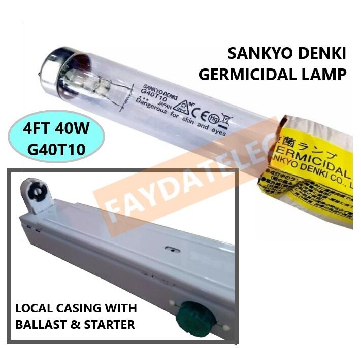 SANKYO DENKI G40T10 4FT 40WATT UV GERMICIDAL LAMP WITH CASING (4FT ...