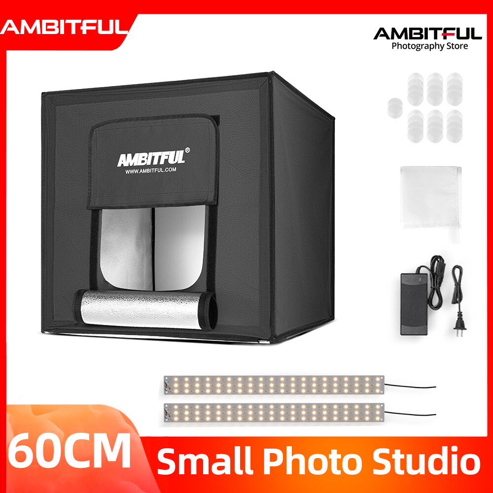 AMBITFUL 40cm 60cm 80cm LED Photo Studio LightBox Adjustable Brightness ...