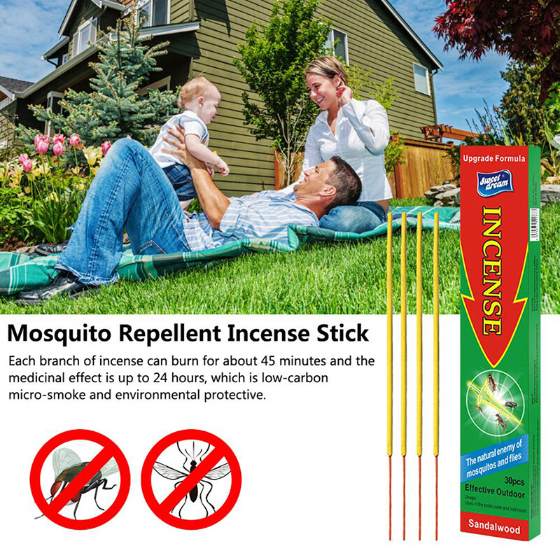30PCS Mosquito Killer Natural Fiber Stick Incense Fly Repeller Buddha ...