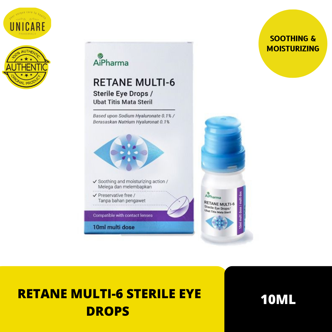 AiPHARMA RETANE MULTI-6 STERILE EYE DROPS 10ML | Lazada