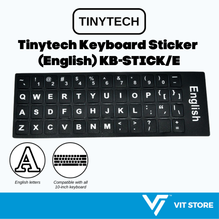 TinyTech Universal (Arabic / English) Keyboard Layout Sticker Black for ...