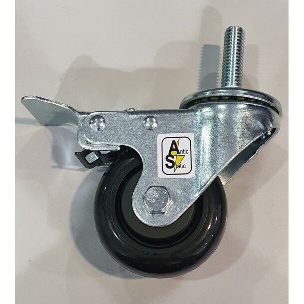 3" BSW ESD ANTI STATIC SWIVEL BRAKE CASTER WHEEL FOR RACKING TROLLEY ...