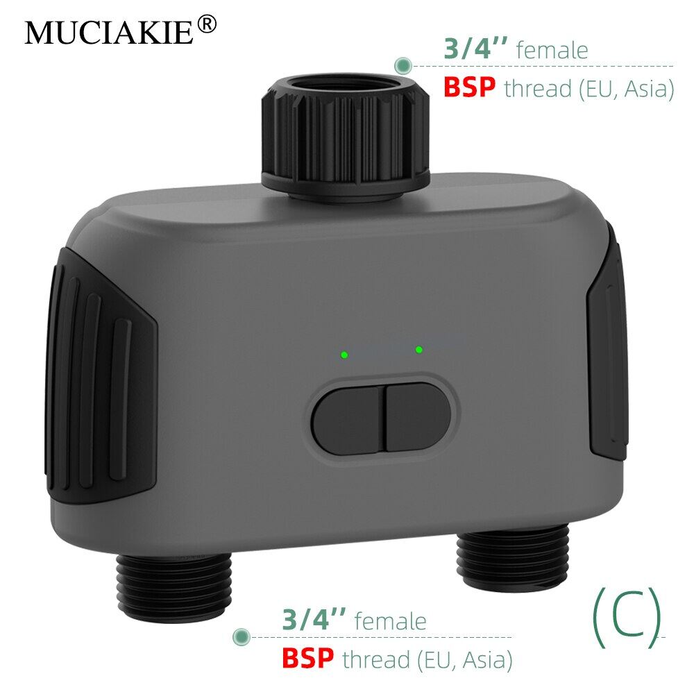 Wifi Bluetooth-Compatible Garden 2-Way Water Timer Smart Solenoid Valve ...