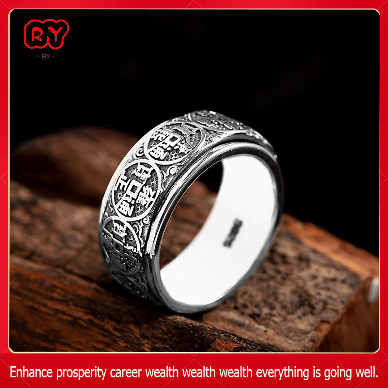 RY-Original design wealth feng shui coin ring rotatable design male and ...
