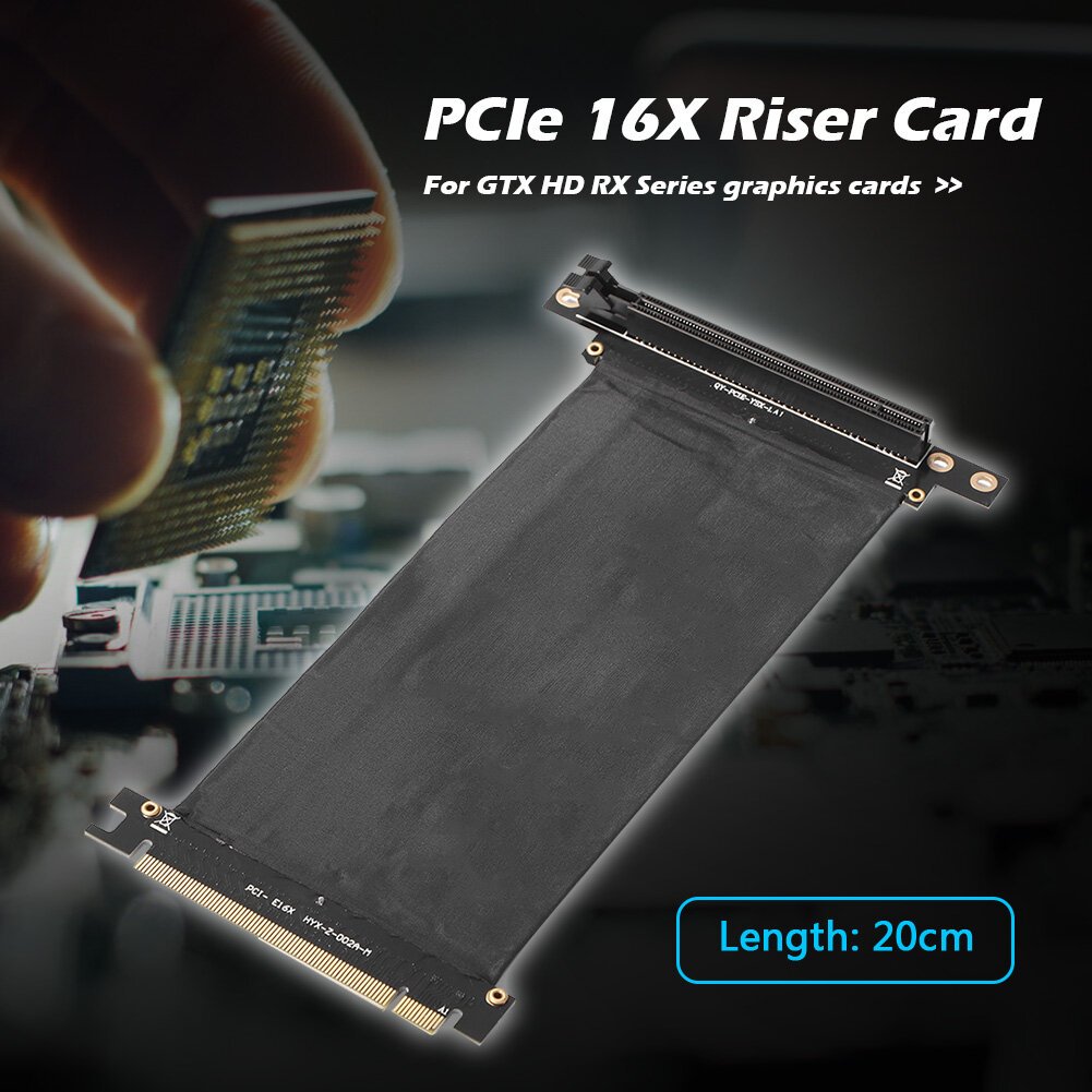 PCIe 3.0 16X สายพ่วง90องศา PCI-E 16X To 16X ยืดหยุ่น Riser Card ...