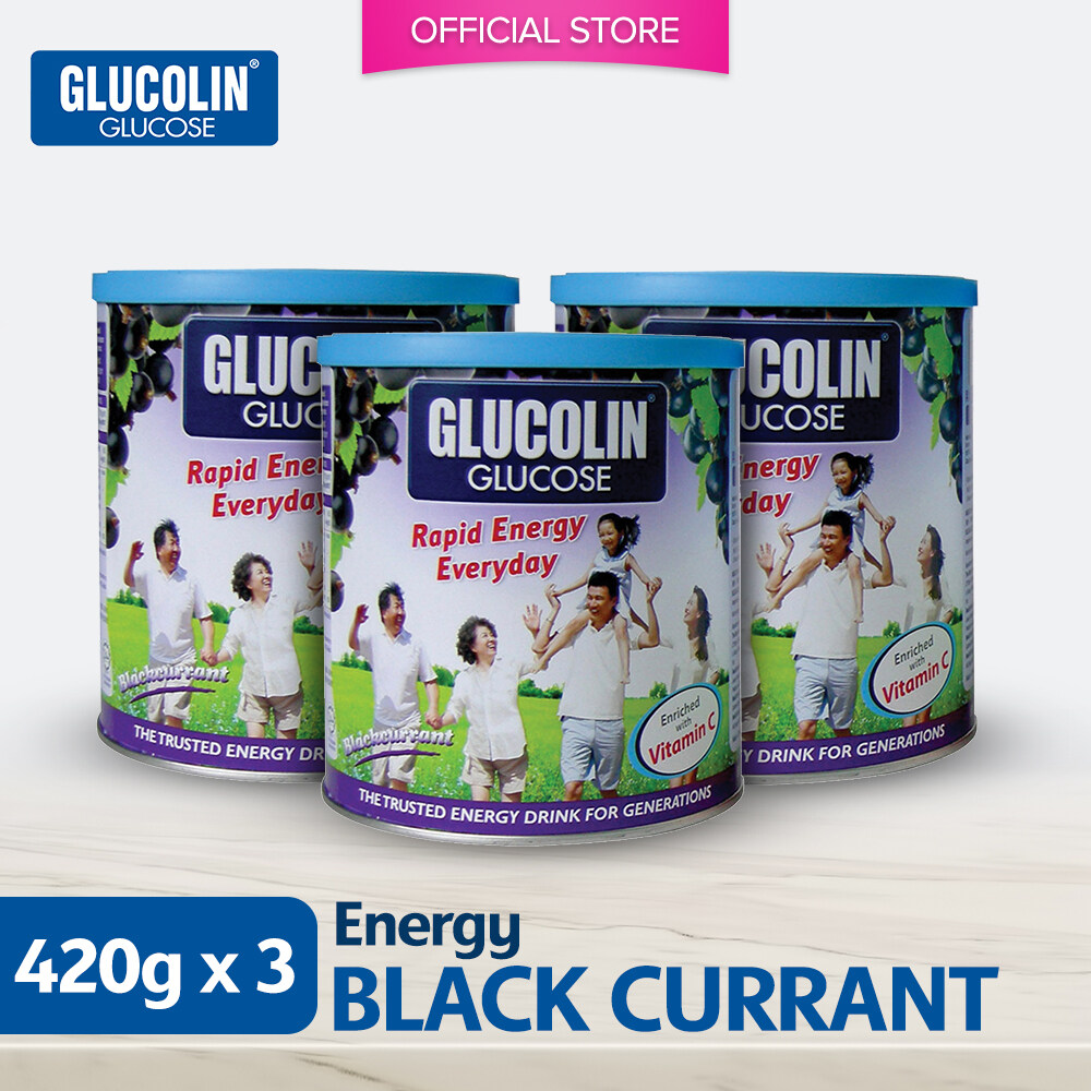 Glucolin Blackcurrant Glucose Energy Drink 420g 3 packs | Lazada