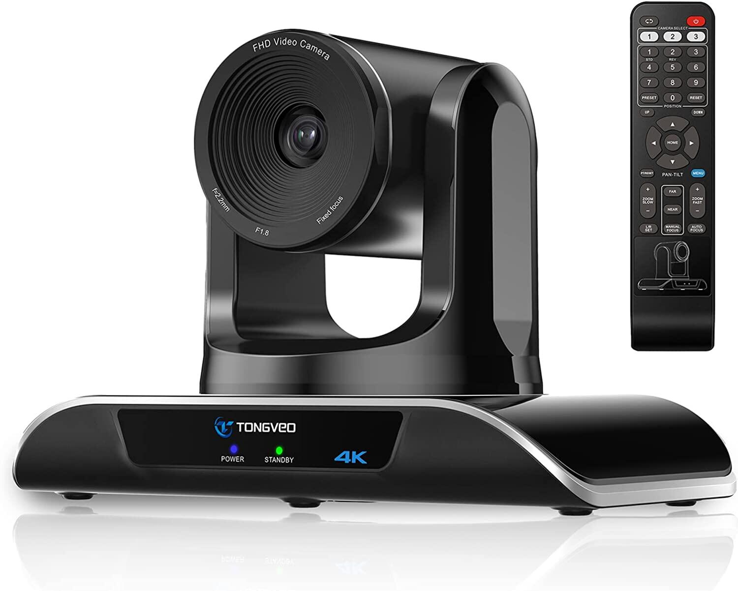 Tenveo 4K PTZ Zoomable Webcam USB Video Conference Camera AI Tracking ...