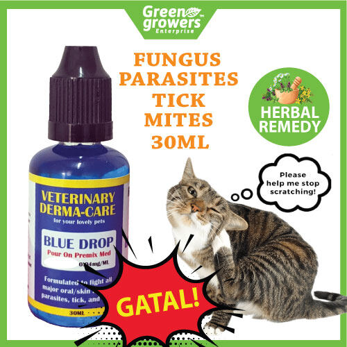 30ml Blue Drop Ubat Kurap Kutu Hama Kucing Arnab Hamster Guinea Pig ...