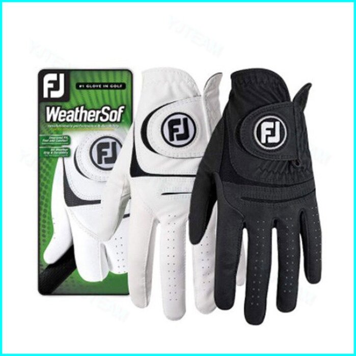 【คลังสินค้าพร้อม】ถุงมือกอล์ฟ Footjoy Cabretta กลางแจ้งสีขาวและสีดำ Men's WeatherSof ถุงมือกีฬา ...