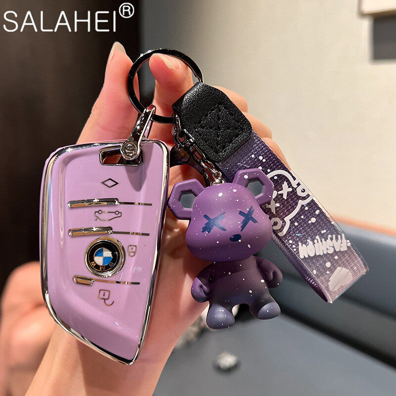 TPU รถ Remote Key Fob กรณีเชลล์สำหรับ BMW X1 X3 X4 X5 F15 X6 F16 G30 7 ...