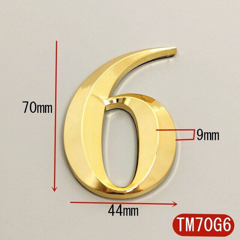 7CM Self Adhesive Electroplating Digita 3D Number Stickers Room House ...