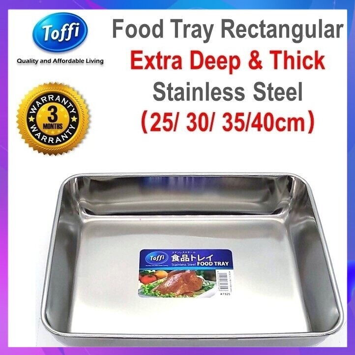 [TOFFI] Extra Deep & Thick Tray Stainless Steel/ Dulang Lebih Dalam ...