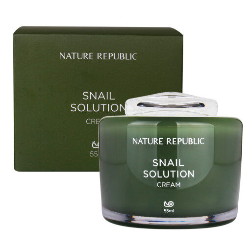 SNAIL SOLUTION CREAM 55ml NATURE REPUBLIC (jade roller+free shippiing ...