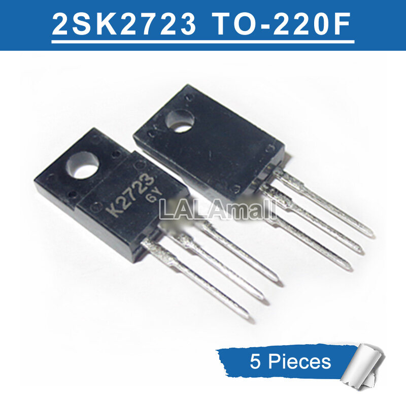 5Pcs K2723 TO-220F 2SK2723 TO220F 60V/25A N-Channel Power MOSFET ทรานซิสเตอร์ใหม่แบบดั้งเดิม ...