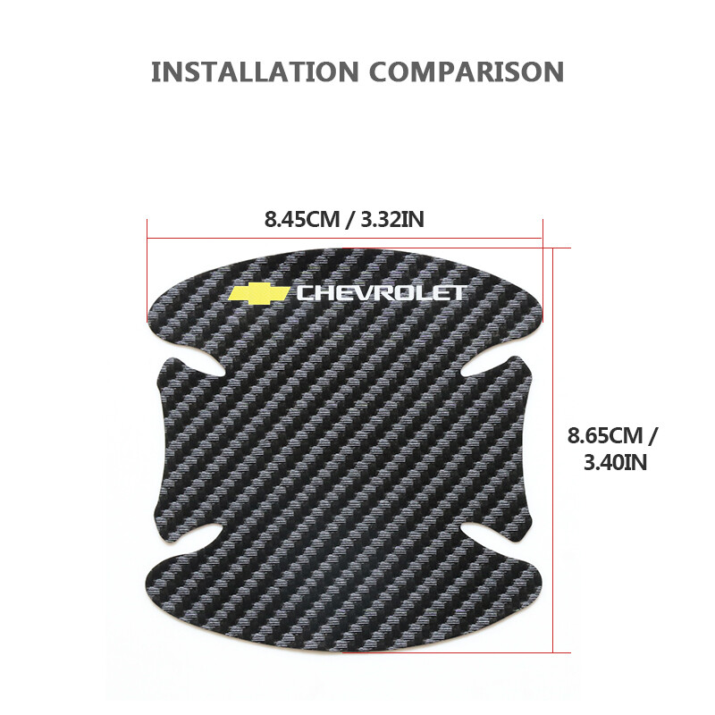 4pcs Carbon Fiber Car Door Handle Sticker Decal For Chevrolet Cruze ...