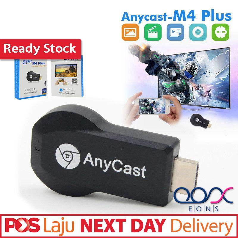 Anycast M4 Plus + Mirror Screen Share Wireless WiFi Display Phone to TV ...