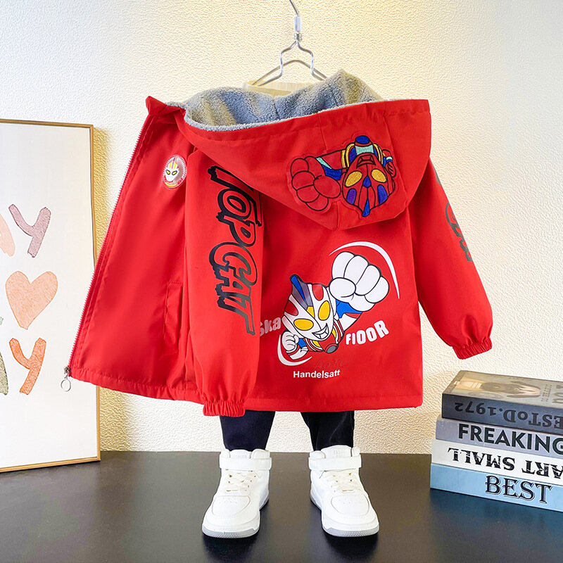 IP Boys Jacket New Cartoon Hooded Jacket เสื้อสเวตเตอร์ถัก Windbreaker ...