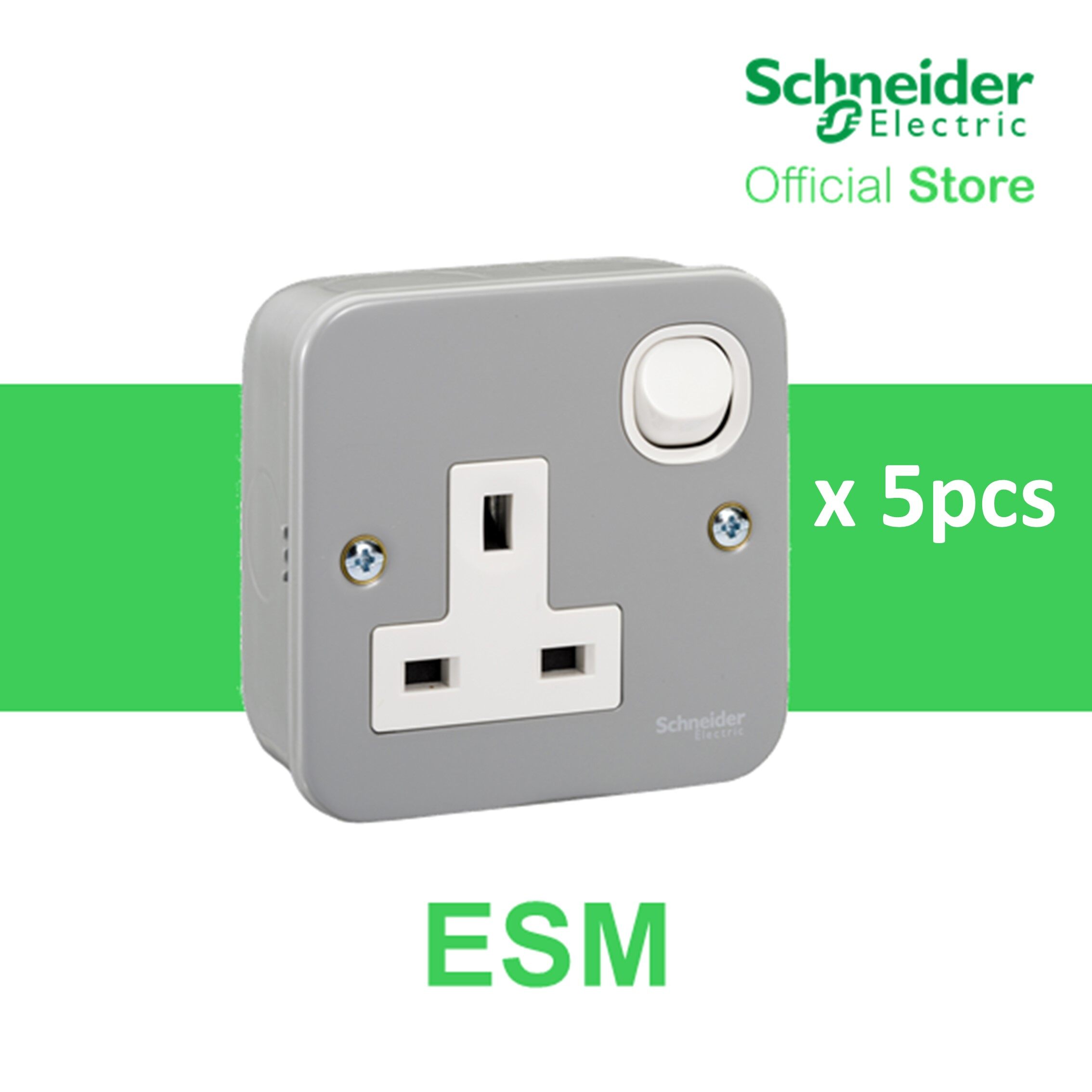 Schneider Electric 1 Box (5pcs) - Schneider ESM 13A 1 Gang Switched ...