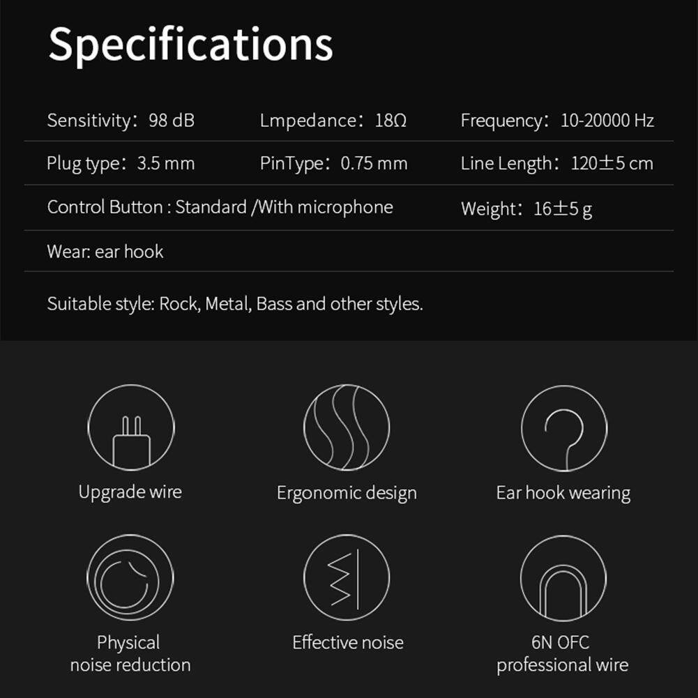 KZ ZS3ที่ถอดออกได้สายหูฟังแบบสอดในหูไฮไฟซูเปอร์เบสหูฟังสเตอริโอ - Tenda ...