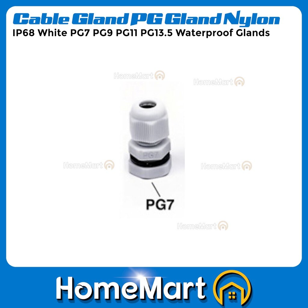 Cable Gland PG Gland Nylon IP68 White PG7 PG9 PG11 PG13.5 Waterproof ...