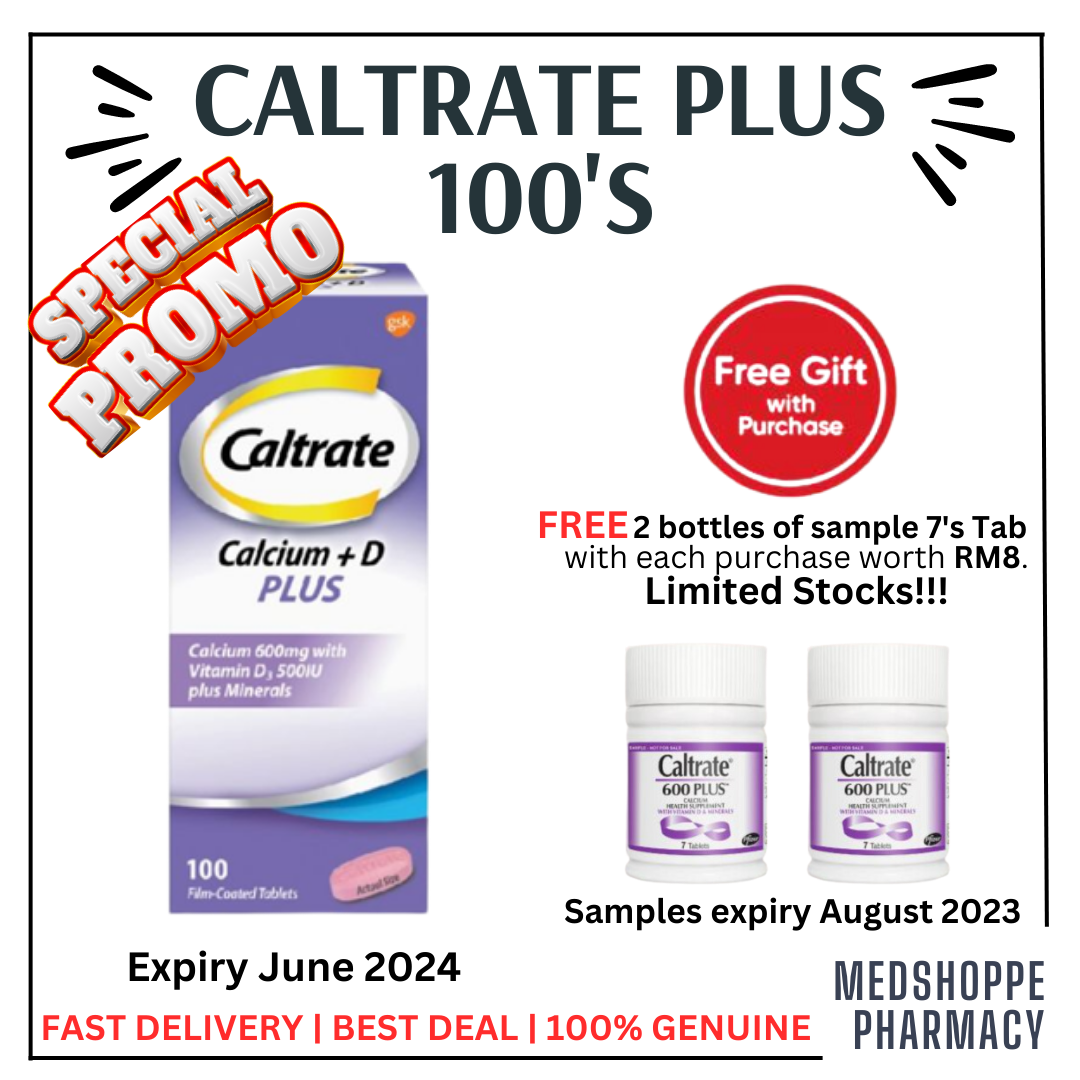 Caltrate Calcium + D Plus 600mg 100's x 2 + 60's / 100's x 2 / 100's ...