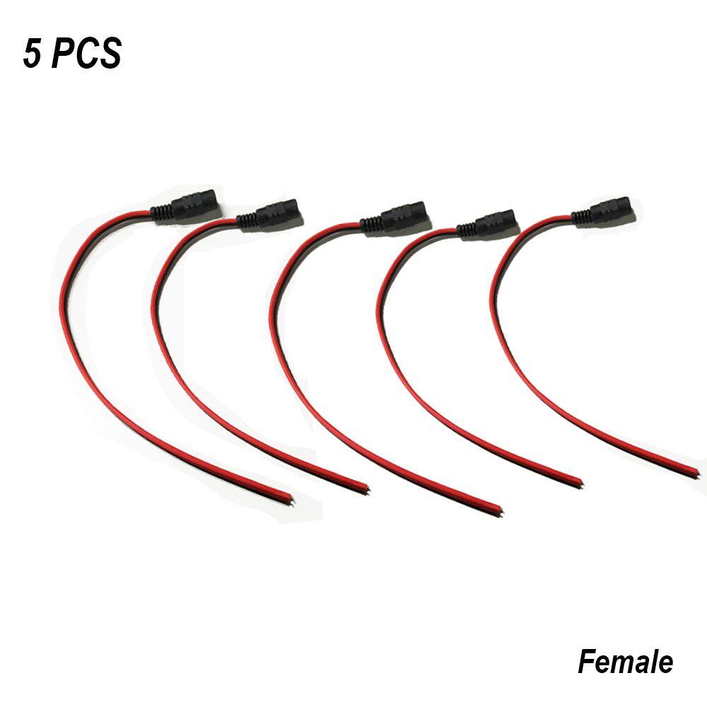 TVFTAT 5pcs 5.5x2.1mm 12V Male Female Full-Copper Wire Plug Connector ...