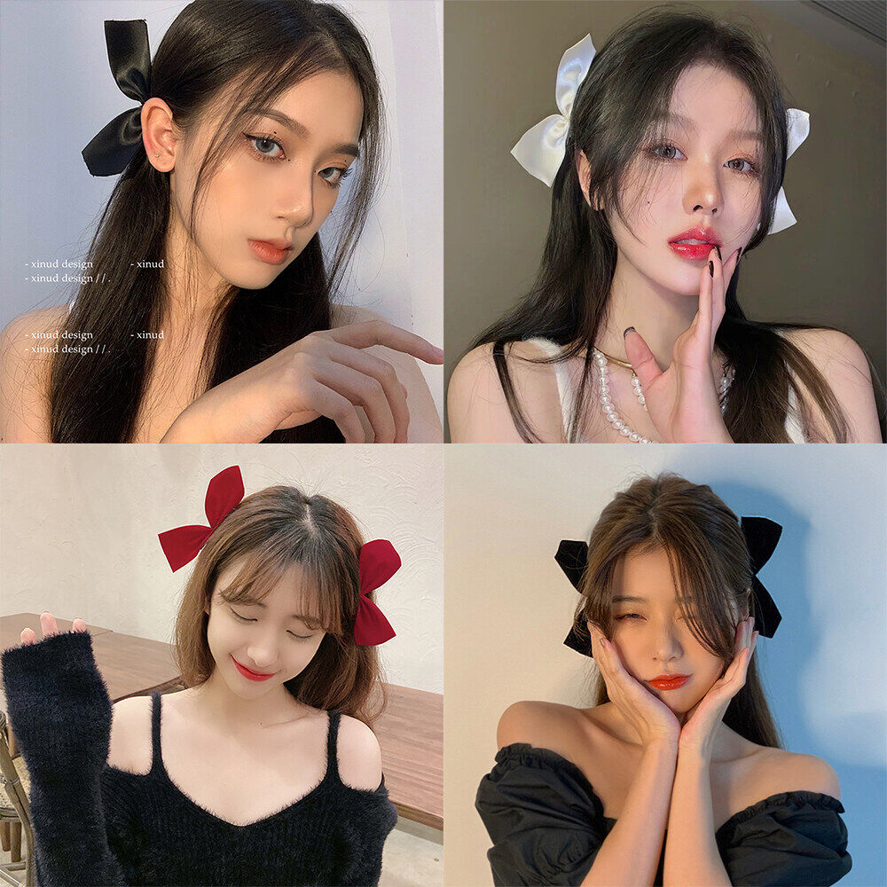 2ชิ้นกิ๊บแฟชั่นโบว์คู่กิ๊บสาวผู้หญิงเกาหลีอุปกรณ์ผม2022 Jingduo
