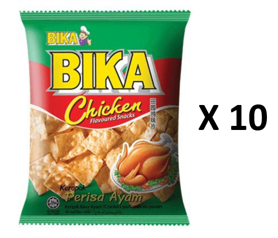 [PARTY PACK] BIKA KEROPOK 10PACKS x 60g - Chicken | Lazada